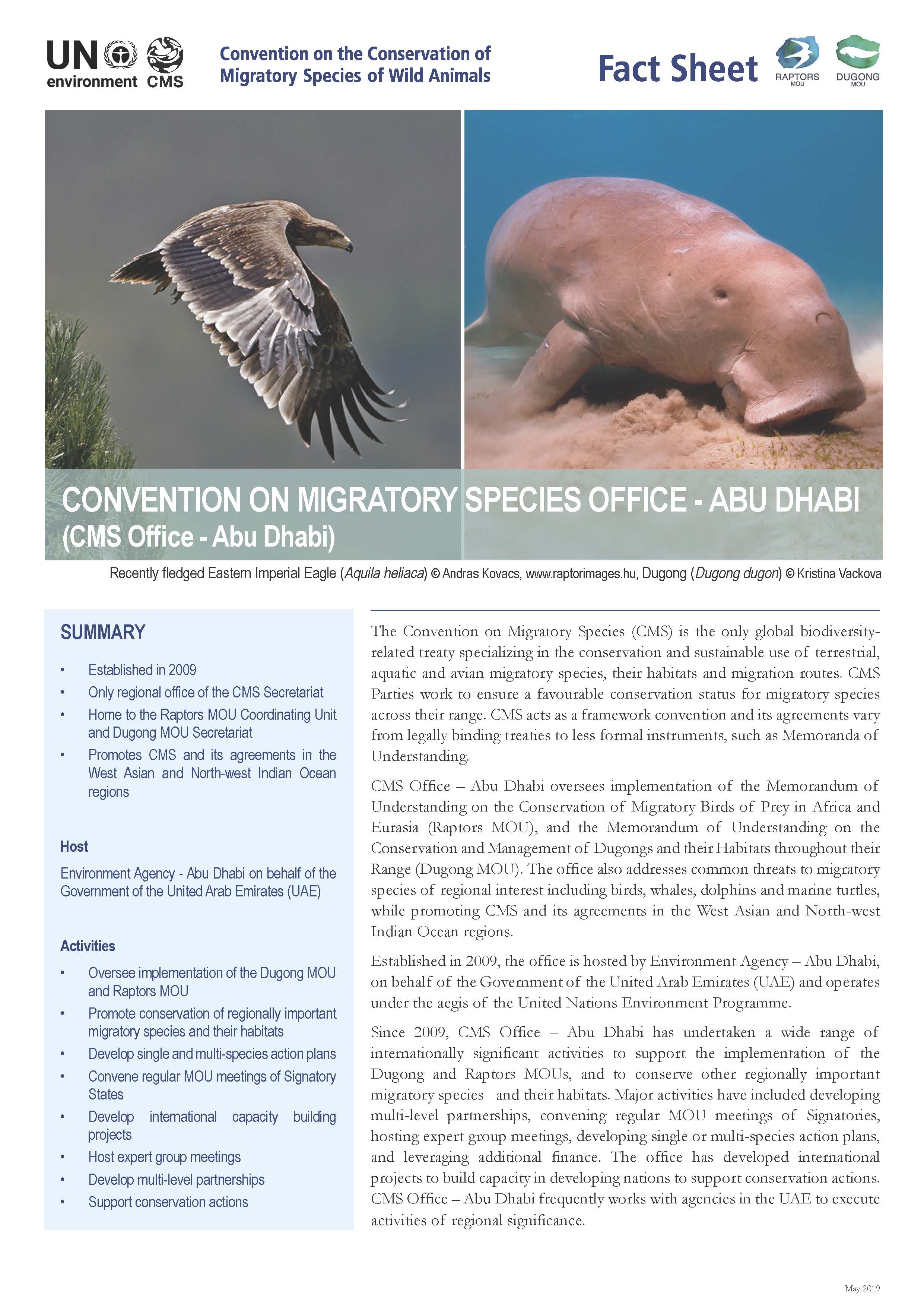 Fact Sheet on the Convention on Migratory Species Office - Abu Dhabi ...